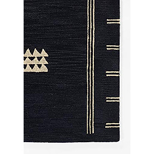 Momeni Simba Wool Hand Tufted Contemporary Indoor Area Rug, Navy, 2'6" X 8' Runner