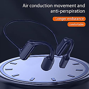 5.2 Ear-Hanging Sports Running Wireless Bluetooth Headset,Air-Conduction-Waterproof, Prolonged Use. (Blue)