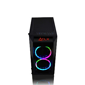 CLX Set Gaming PC AMD Ryzen 5 3600 3.6GHz 6-Core, B450 MATX, 16GB DDR4, GeForce GTX 1660 6GB, 960GB SSD, WiFi, Black Mini-Tower RGB Fans, Windows 10 Home