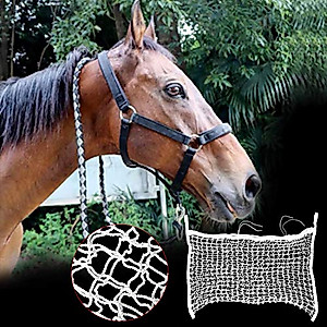 Homend Full Day Slow Feed Hay Net Bag Horse Feeding Large Feeder Bag with Small Holes Feed Horse for Two Days Reduces Horse Feeding Anxiety and Behavioral Issue (35.5" Length x 23.6" Width)