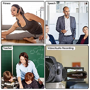 KIMAFUN Headset Wireless Microphone System, No Need Bluetooth, Waterproof Head Mic for Fitness Instructor, Teaching Online, Yoga Classroom, Spinning Coach, Speaker, iPhone, Android Phone, G100-1