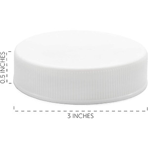 Regular Mouth Plastic Mason Jar Lids, Unlined (24-Pack); Standard Size 70-450 White Plastic Caps for Mason Jars
