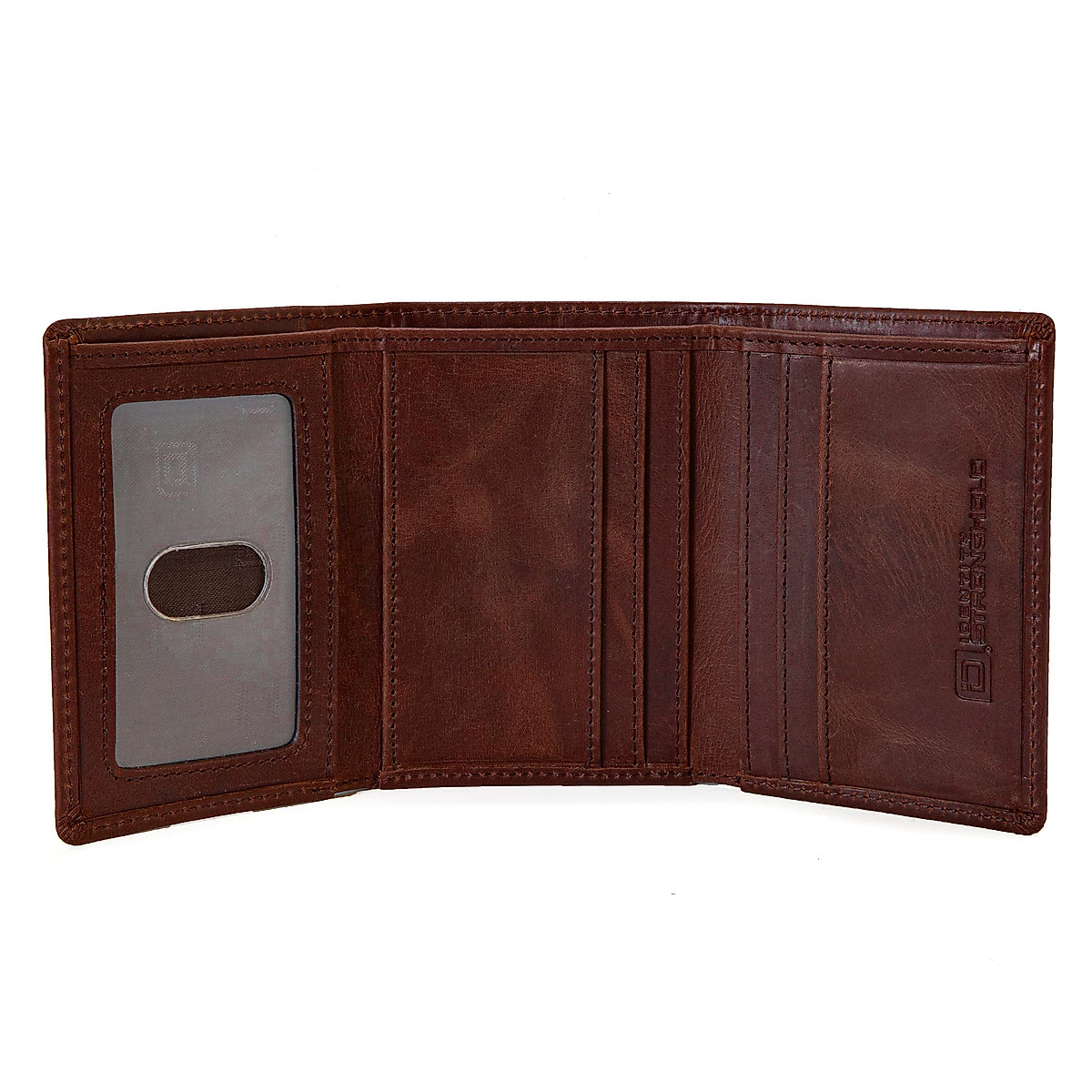 Slim RFID Blocking Trifold Wallet for Men - Genuine Buffalo Leather - Whiskey