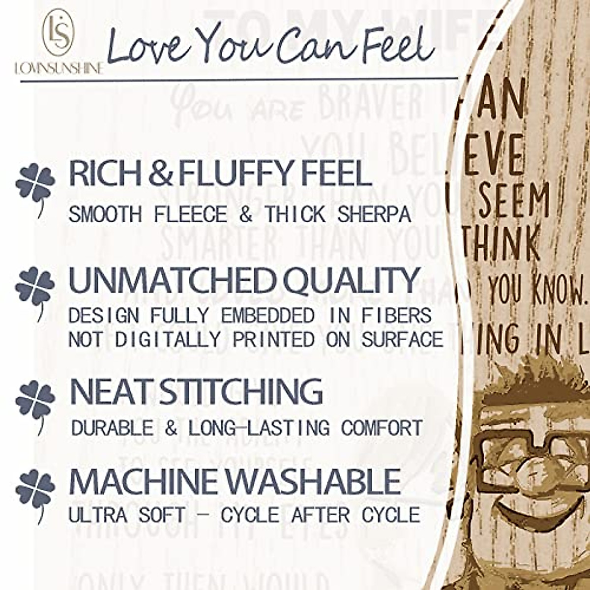 LOVINSUNSHINE to My Wife Blanket,Birthday Gifts for Wife,Wife Birthday Gift Ideas,Birthday Presents for The Wife, for Her,Birthday Gift for Wife,Wife Gifts from Husband 50x60