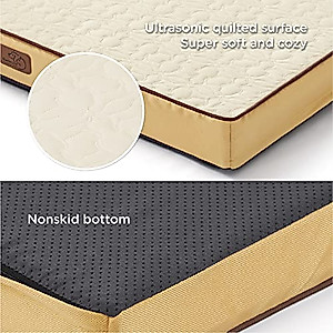 Bedsure Orthopedic Dog Bed for XL Dogs - Memory Foam Dog Beds, 2-Layer Thick Pet Bed with Removable Washable Cover and Waterproof Lining (44x32x4 Inches), Spicy Mustard