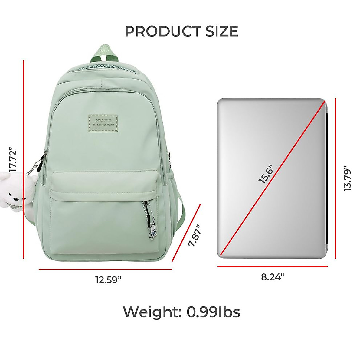 JYQF Cute Backpack for Women Aesthetic Backpack Brevite Backpack Kawaii Backpack Cute Canvas Backpack