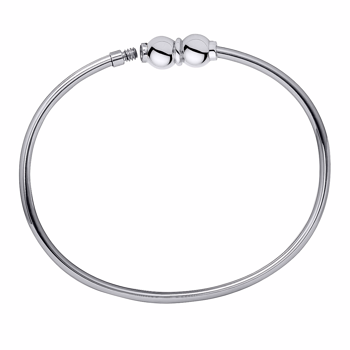 Lighthouse Creations The Traditional Sterling Silver Double Ball Threaded Bracelet from Cape Cod, 7"