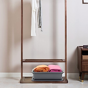 Begale 3-Pack Gray Commercial Utility Bus Box, Plastic Bus Tub with Lids, 13 L