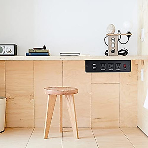 Under Desk Power Strip 3 AC Outlets & 2 USB Ports Desk Mountable Power Strip with 9.85ft Power Cord for Home Office Standing Desk