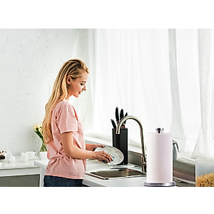 27HZYS Stainless Steel Paper Towel Holder with Base Vertical Design, Paper Towel Holder Countertop, Paper Towel Holder…