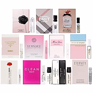 Designer Perfume Sampler Set Lot x 12 Sample Vials - High End Fragrance Samples for Women, 12 Piece Set