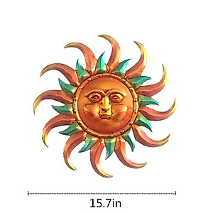 WOERTE HOME 15.7'' Sun Face Wall Decor for Indoor and Outdoor Use