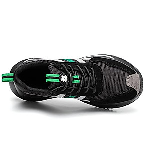 Withtens Steel Toe Shoes for Women Lightweight Tennis Shoes Breathable Safety Sneakers Slip on Shoes for Work Black Womens Steel Toe Boots (Black, 8)