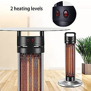 DYCLE Patio Infrared Heater, Outdoor Garden Electric Heater, Carbon Fiber Heater Element, 2 Heating Levels， IP44 Waterproof， Portable Desktop Heater 1900W