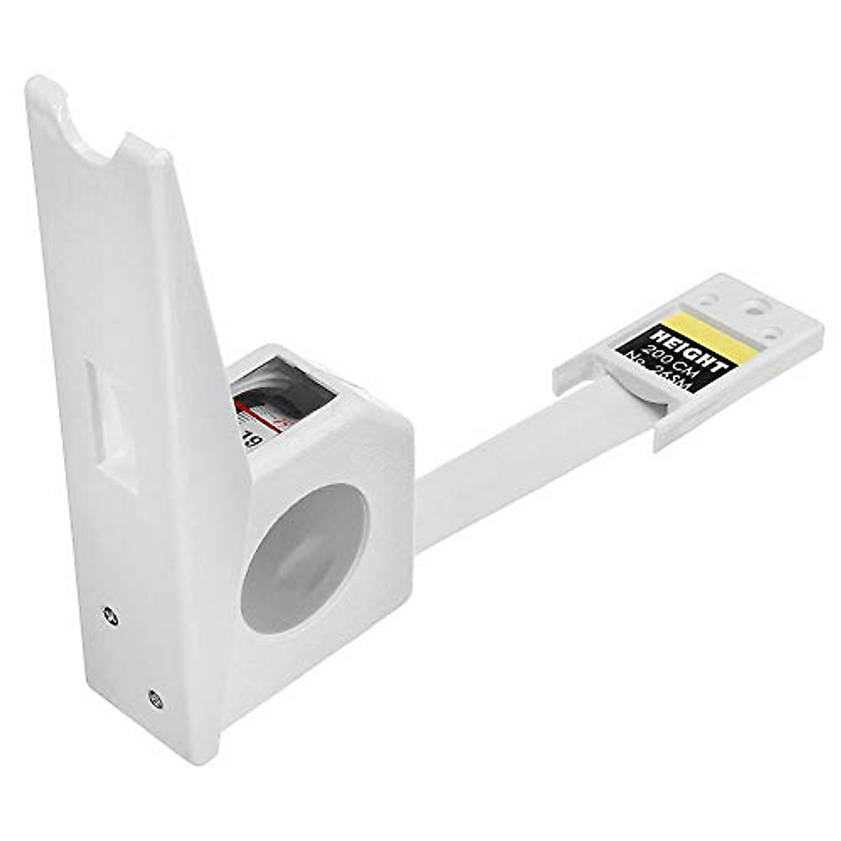 2m/78.7'' Stadiometer Right-Angle Telescopic Tape Measure, Wall Mounted Growth Stature Meter Measure Home Use Adult Children Roll Ruler Height Measuring Tool(White)