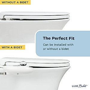 LUXE Bidet NEO 320 Plus Chrome and LUXE Elongated Toilet Seat Bundle