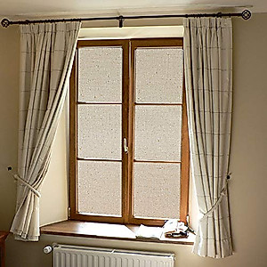 LEMON CLOUD Window Film No Adhesive Removable,Decorative Privacy Window Films,Texture Privacy Glass Film for Bathroom Office Home(35.4x78.7inches, Brown)