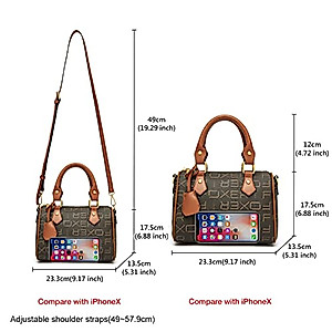 FOXLOVER Crossbody Handbags for Women, PVC Faux Leather Ladies Top Handle Handbags Satchel Bags