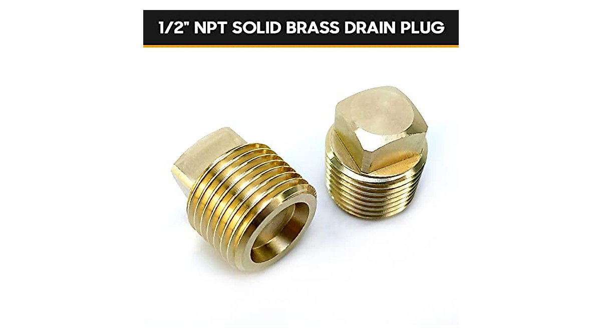 Boat Plugs 1/2 Inch Npt Solid Brass Boat Drain Plug, 2 Pack Garboard ...
