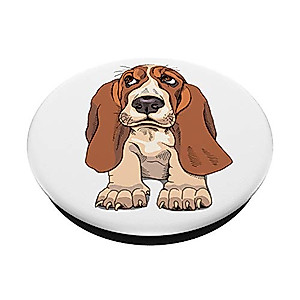 Basset Hound Draw Graphic Dog Lover Basset Mom Dad Gift Cute PopSockets Grip and Stand for Phones and Tablets
