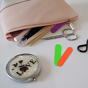 VIOCIWUO Mini Nail File Bulk 300 Pcs(180 Grit), Disposable Colorful Nail Files Emery Boards Home or Professional Manicure Tools(Purple, Green, Orange)