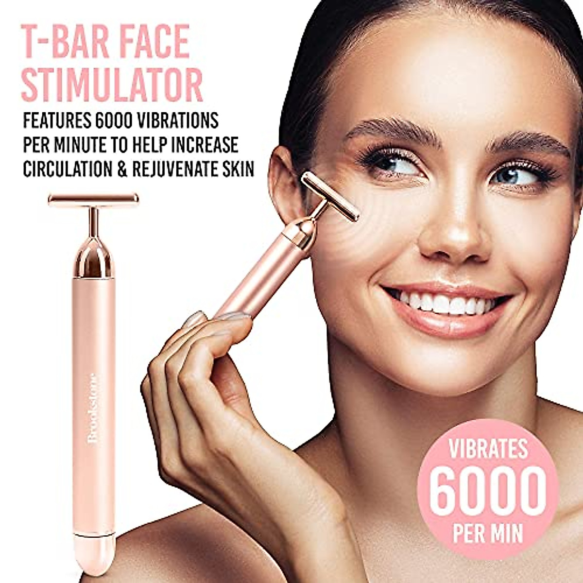 Brookstone 3-in-1 Rose Gold Facial Skin Care Set | Facial Skin Care Products Include Facial Cleansing Brush, T-Bar Face Massager and Facial Epilator | Perfect Gift