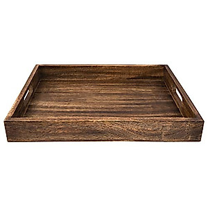 GoCraft Handmade Classic Wooden Tray Large Size | Serveware Kitchen Accessories Tray - 16.5"