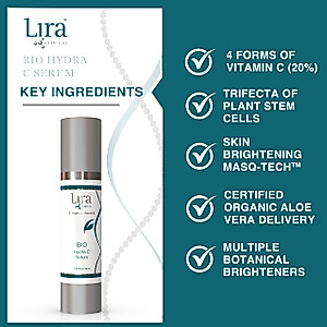 Lira Clinical BIO Hydra C Serum - Vitamin C Serum for Face - Anti Aging Serum with Plant Stem Cell and Antioxidants - Perfect Hydrating Face Serum for Dry Skin, Dehydrated, and Sensitive - 50 ml