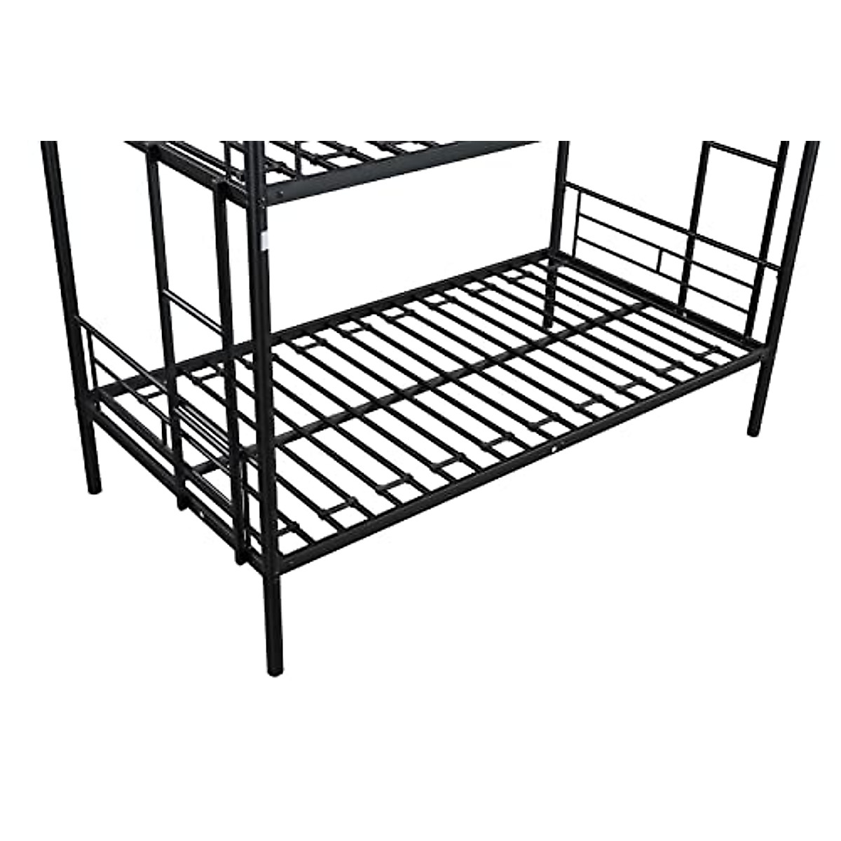 Merax Metal Twin Over Twin Bunk Bed with 2 Side Ladders,Made of Heavy Duty Steel, for Kids Teens Adults(Black)