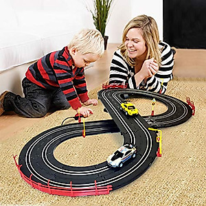 Electric High-Speed Slot Car Race Track Sets,1:43 Scale Dual Race Track with 2 Slot Cars and 2 Hand Controllers,Race Track for 6 7 8 9 10 11 12 Boys Girls