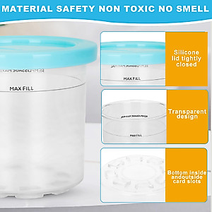 Soobool For Ninja Creami Pints and Lids - 2 Pack, Compatible with Ninja NC301, NC300, NC299AMZ Series Ice Cream Makers, 16 OZ for Ninja Creami Containers Dishwasher Safe (Blue Green)