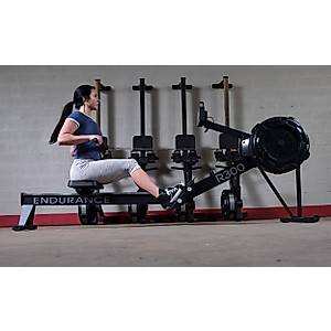 Body-Solid Endurance (R300) Air Resistance Indoor Rower - Cardio & Total Body Workout Machine with Self-Generating Power