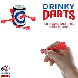 Drinky Darts Tailgating Game (2 Beverage Container Wraps with Darts) Fun Koozie Can Coolers for Beach Camping Yardgames
