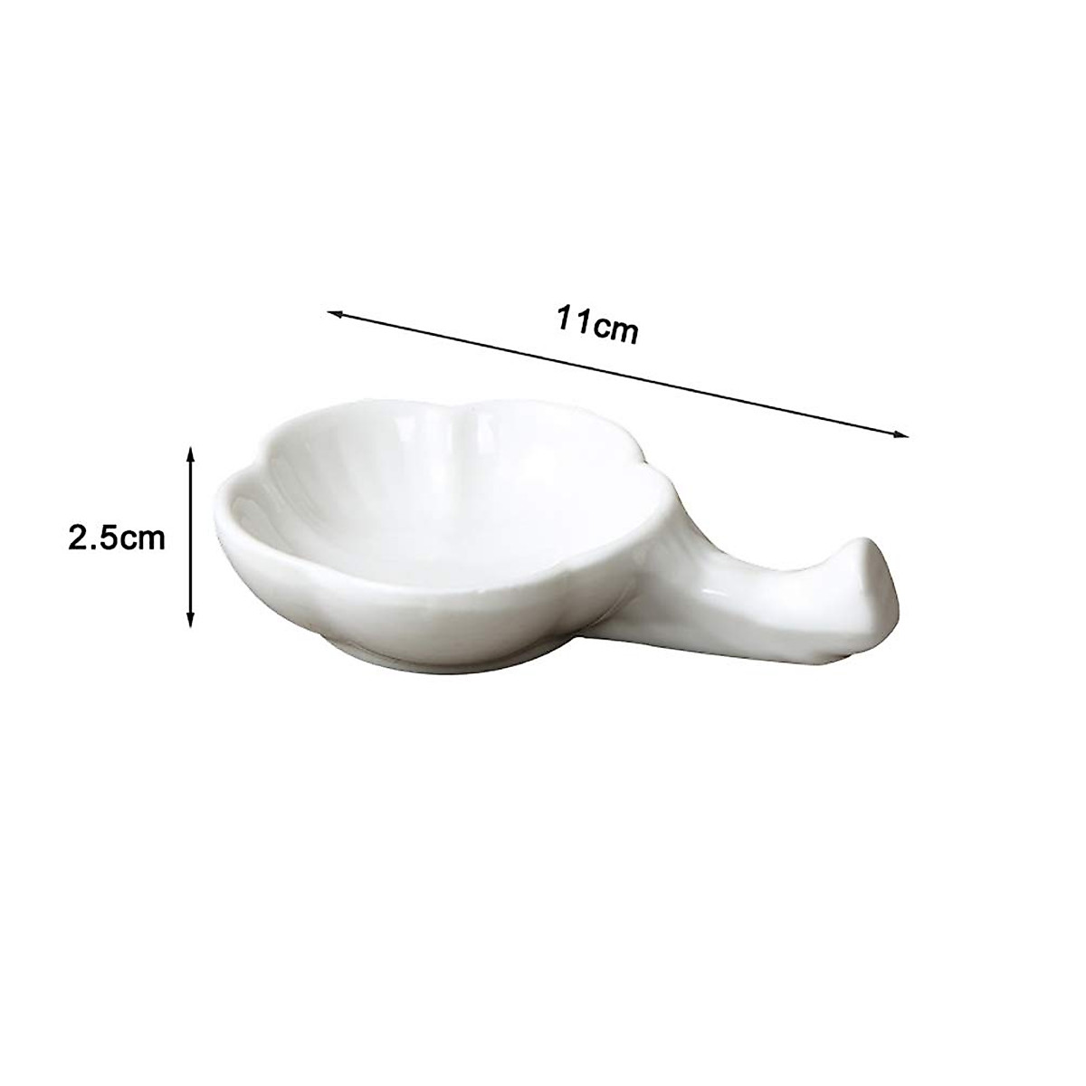 MULHUE 8 PCS Ceramic Plum Blossom Chopsticks Rest Sauce Dish, Chinese Fine Porcelain Chopsticks Spoon Fork Rest Holder Knife Holder