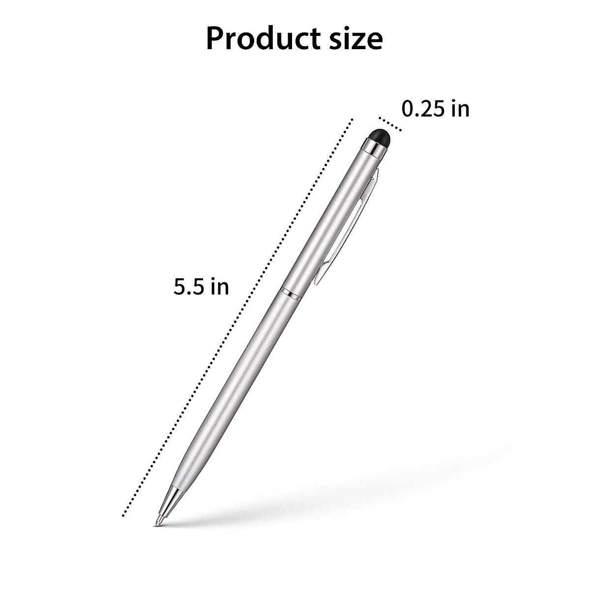 32 Pieces Stylus Pen for Touch Screens, 2 in 1 Universal Ballpoint Fine Tip Stylus Metal Pens, Black Ink, for Most Capacitive Touch-Screen Phone Tablet (Black, Silver)