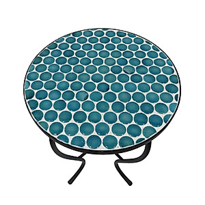 Saint Birch Lori Mosaic Folding Side Table (Blue-Green)