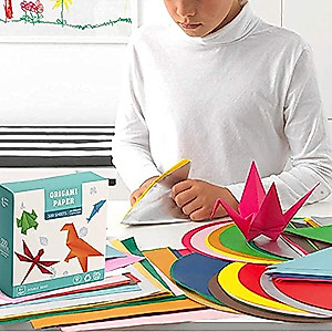 Origami Paper Double Sided Color - 200 Sheets - 20 Colors - 6 Inch Square Easy Fold Paper for Beginner