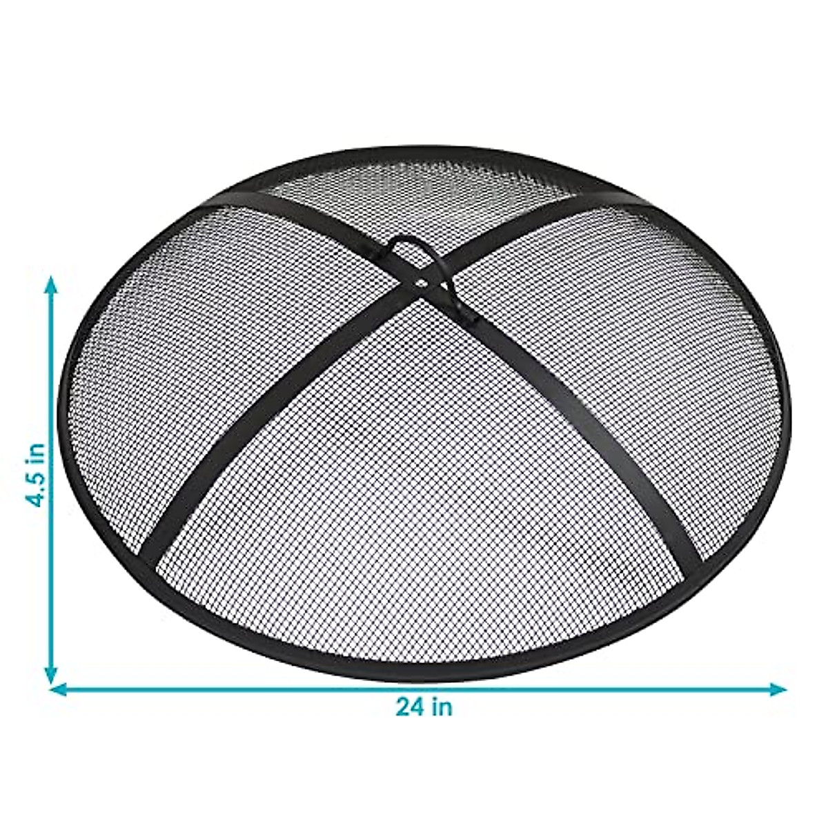 Sunnydaze Heavy-Duty Steel Mesh Fire Pit Spark Screen with Handle - 24-Inch Diameter