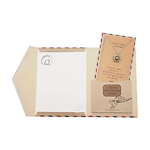 quan jewelry Sunflower Necklace for Women, Gift for Mother with Inspirational Greeting Card (Two Tone)