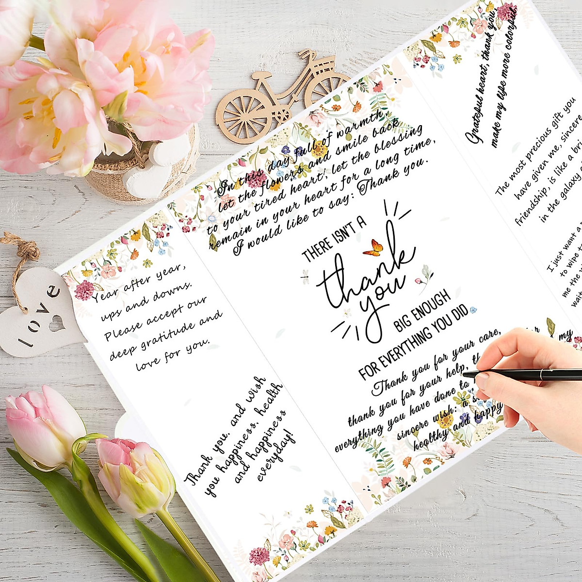 Roetyce Thank You Party Decorations, Floral Thank You Guest Book, Jumbo Thank You Card, Thank You All You Do Signature Board, Thank You Gift for Teacher Staff Coworker, We Appreciate You Decorations