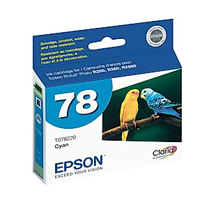 EPSON T078 Claria Hi-Definition -Ink Standard Capacity Cyan -Cartridge (T078220) for select Epson Artisan Photo Printers