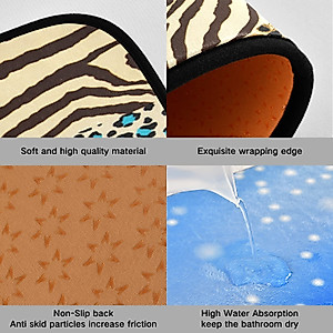 ALAZA Animal Zebra Tiger Print Non Slip Kitchen Floor Mat Set of 2 Piece Kitchen Rug 47 x 20 inches + 28 x 20 inches for Entryway Hallway Bathroom Living Roo