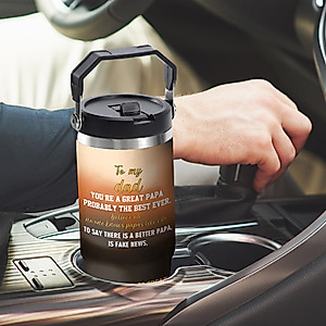 Wuepncah 30 Oz Dad Tumbler with Handle and Straw, To My Dad Cups Gifts Fathers Day from Daughter/Son, Stainless Steel Daddy Coffee Cup Birthday Gift Ideas for Daddy
