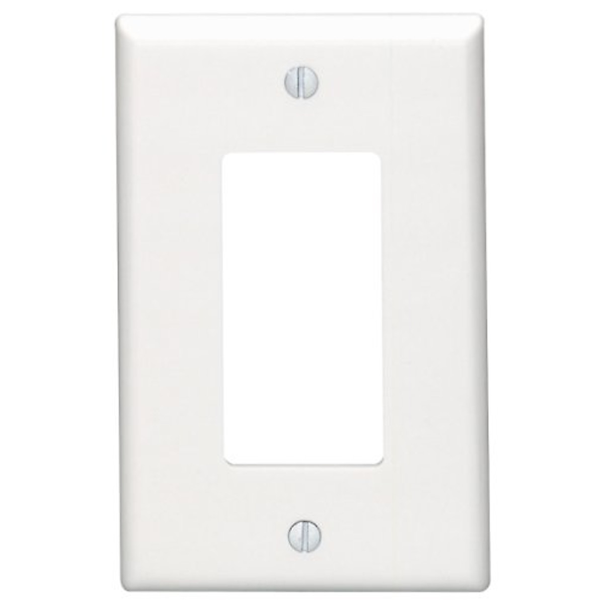 Leviton T5632-W 15-Amp Charger/Tamper Resistant Duplex Receptacle, 1-Pack, White & 80601-W 1-Gang Decora/GFCI Device Wallplate, Midway Size, Thermoset, Device Mount, White