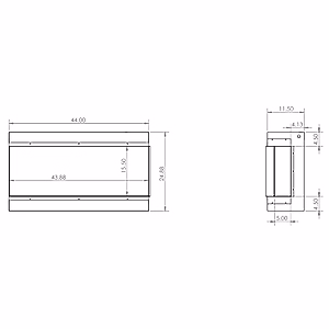 Modern Flames Landscape Series Pro MultiView 3-Sided Wall Mount/Built-In Electric Fireplace (LPM-4416-TH-WTC/LP), 44-Inch, Wireless Thermostat & Full Wall Control