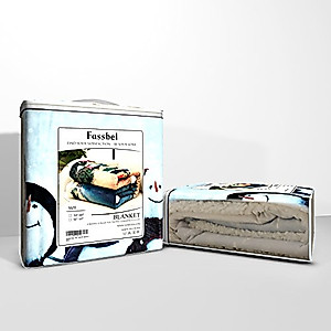 Fassbel Sherpa Throw Blanket Digital Printing Reversible Super Soft Lightweight Blanket Warm Microfiber All Season Blanket for Bed or Couch (50"x60", Snowman)