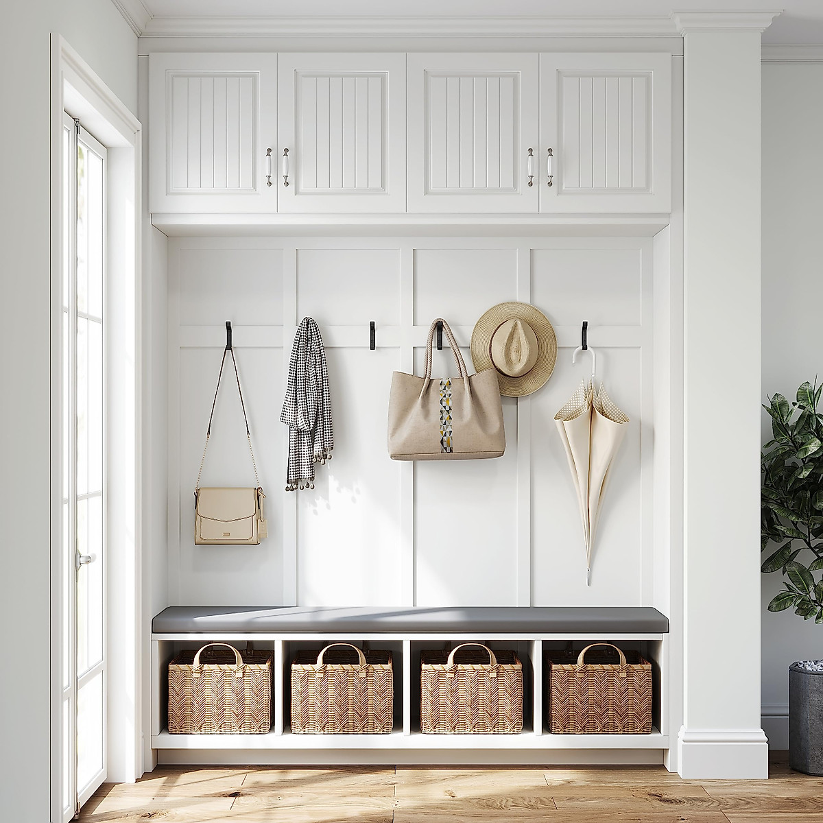 MXARLTR Metal Wall Hooks 6 Pack Bathroom Towel Coat Hooks for Hanging Heavy Duty Wall Mounted Robe Hooks Wall Hooks for Bathroom Bedroom Wall Kitchen Garage Entryway Home Hotel (Black)