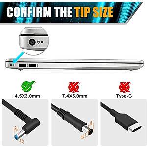 Replacement 135W 19.5V 6.9A HP Laptop Charger AC Adapter Compatible with HP Spectre x360, OMEN Pavilion Gaming 15 17 ec0013dx 15-ec0751ms L15534-001 TPN-DA11 TPN-CA13 Power Supply Cord 4.5 * 3.0mm