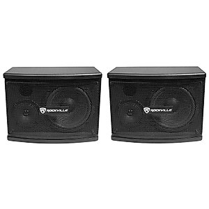 Rockville Pair KPS65 2-Way 400 Watt Karaoke Speakers+Wall Brackets/MDF, Black, 6.5"