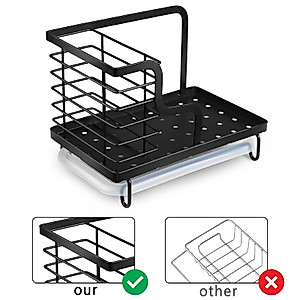 RedCall Kitchen Sink Caddy Sponge Holder,Large Stainless Steel Sponge Holder for Kitchen Sink with Drain Tray,Rustproof Sponge Dish Brush Soap Dispenser Holder Organizer Countertop